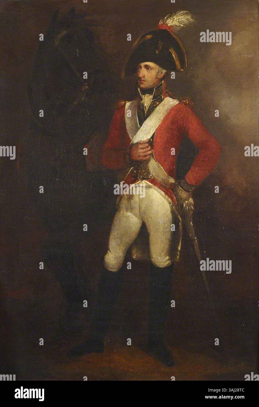 An oil painting attributed to Robert Ker Porter, depicting a cavalry ...