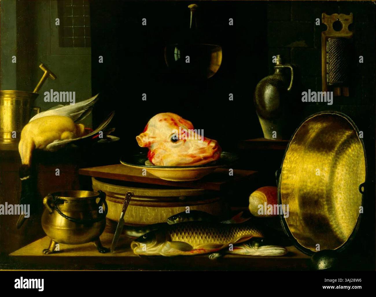 Sebastian Stoskopff's 1640 painting 'Still Life with a Calf's Head' is ...