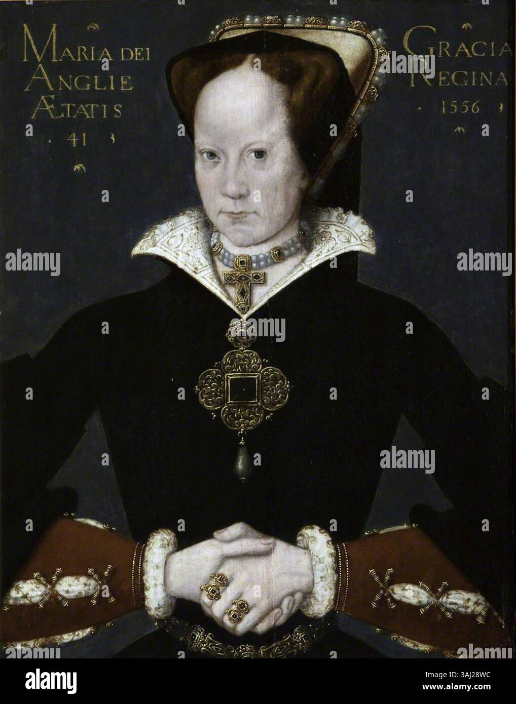 A portrait of Mary I of England, aged 41, based on an original painting ...