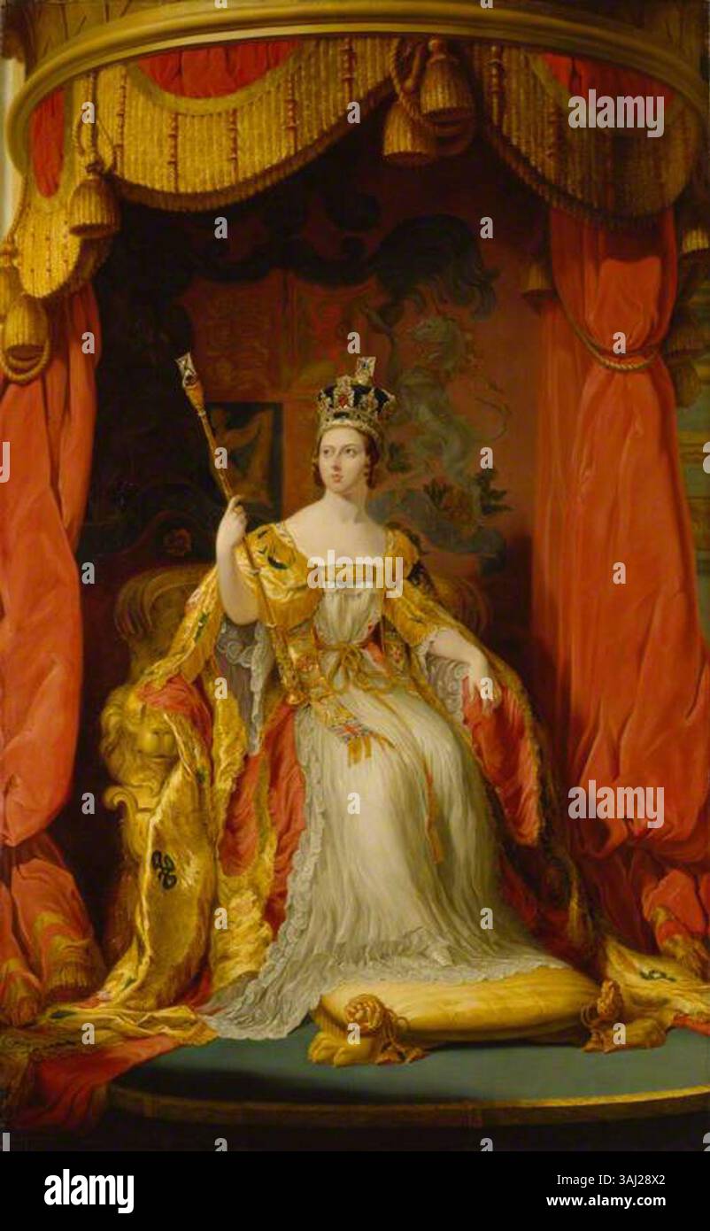 This 1863 painting by George Hayter is a replica of his 1838 portrait ...