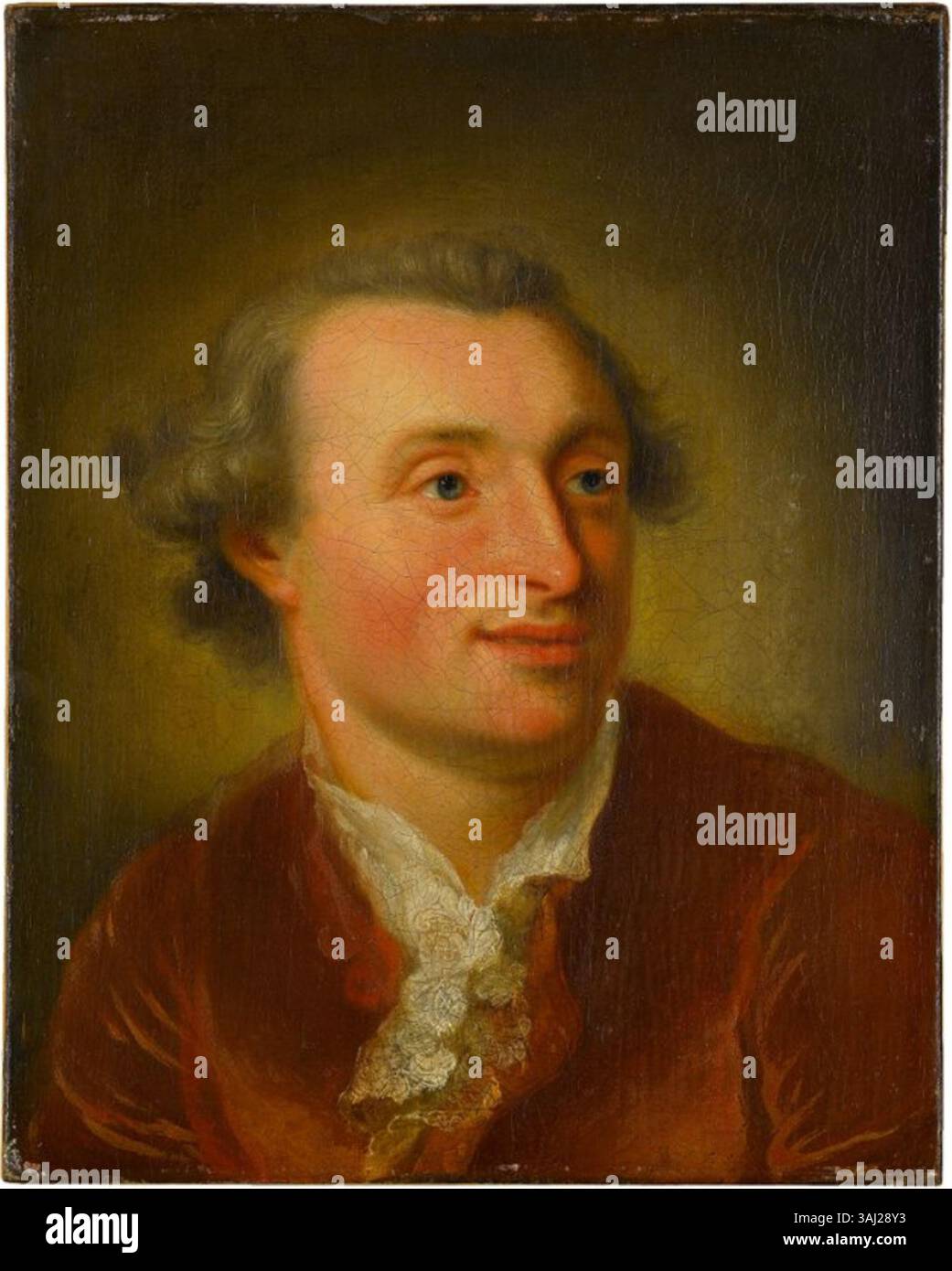 Self-portrait by Nicolas Guibal, circa 1760, showcasing the artist's ...