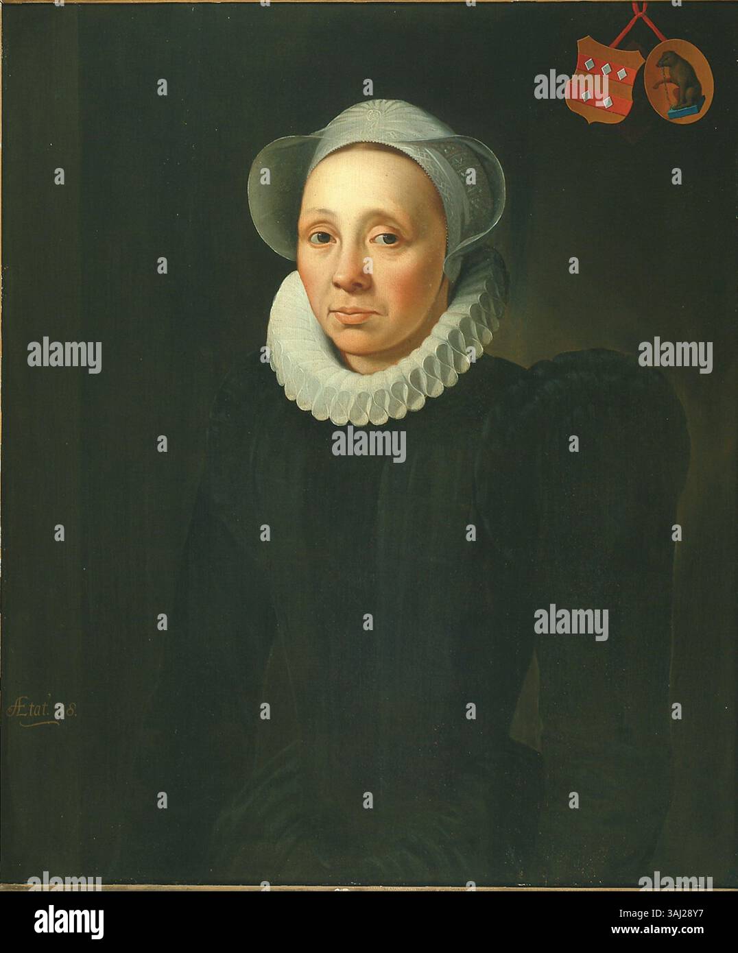 This painting, attributed to Cornelis van Haarlem and painted after 1582, depicts Erminia van ...