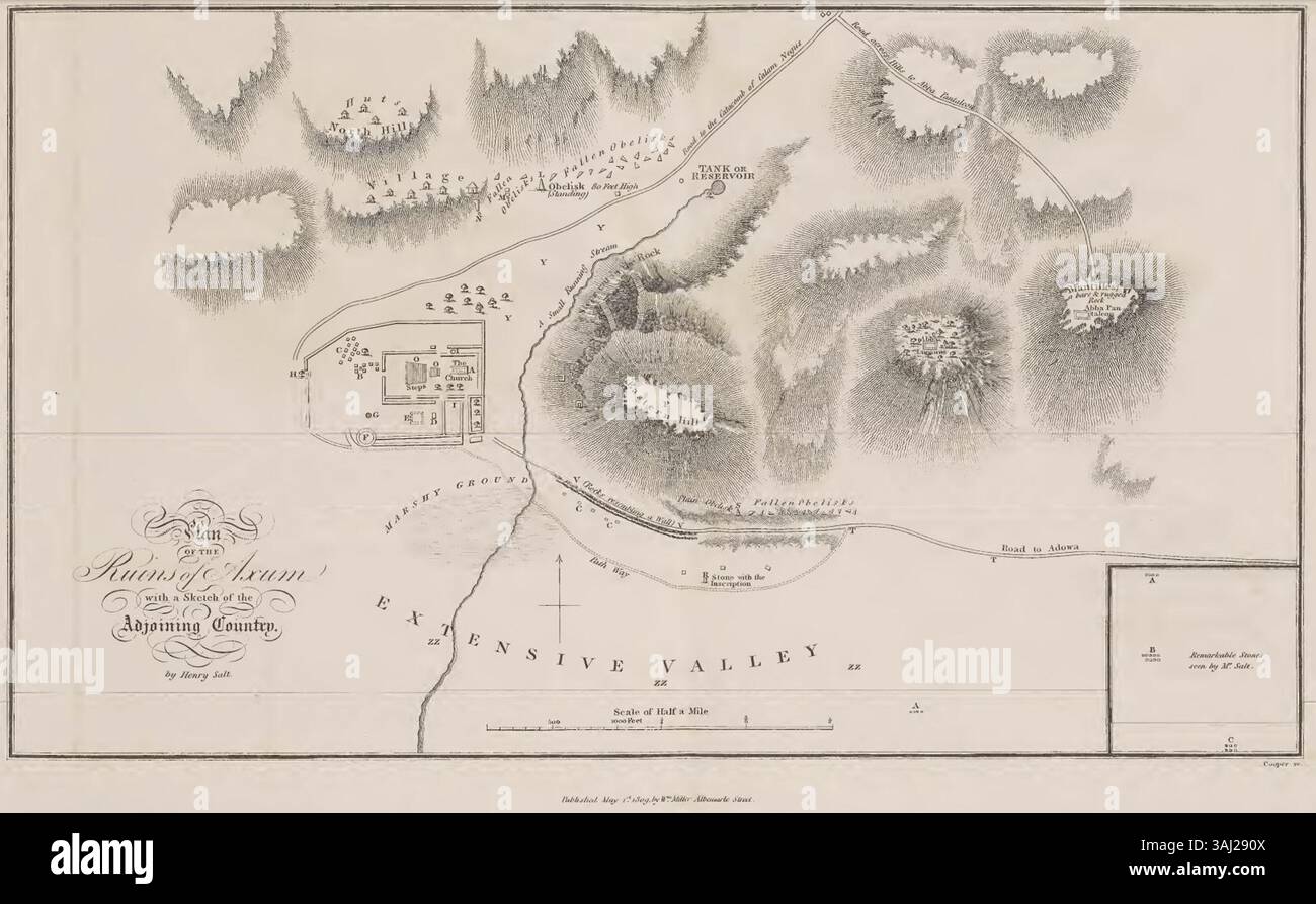 This plate shows the ground plan of the ruins of Axum, Ethiopia ...