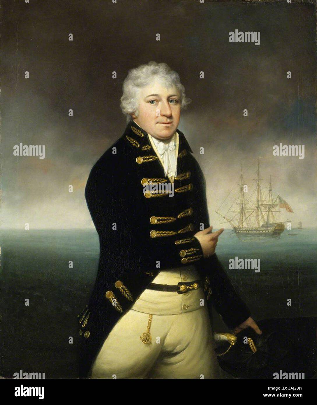 Portrait of an East India Company Captain by Stephen Hewson, painted ...