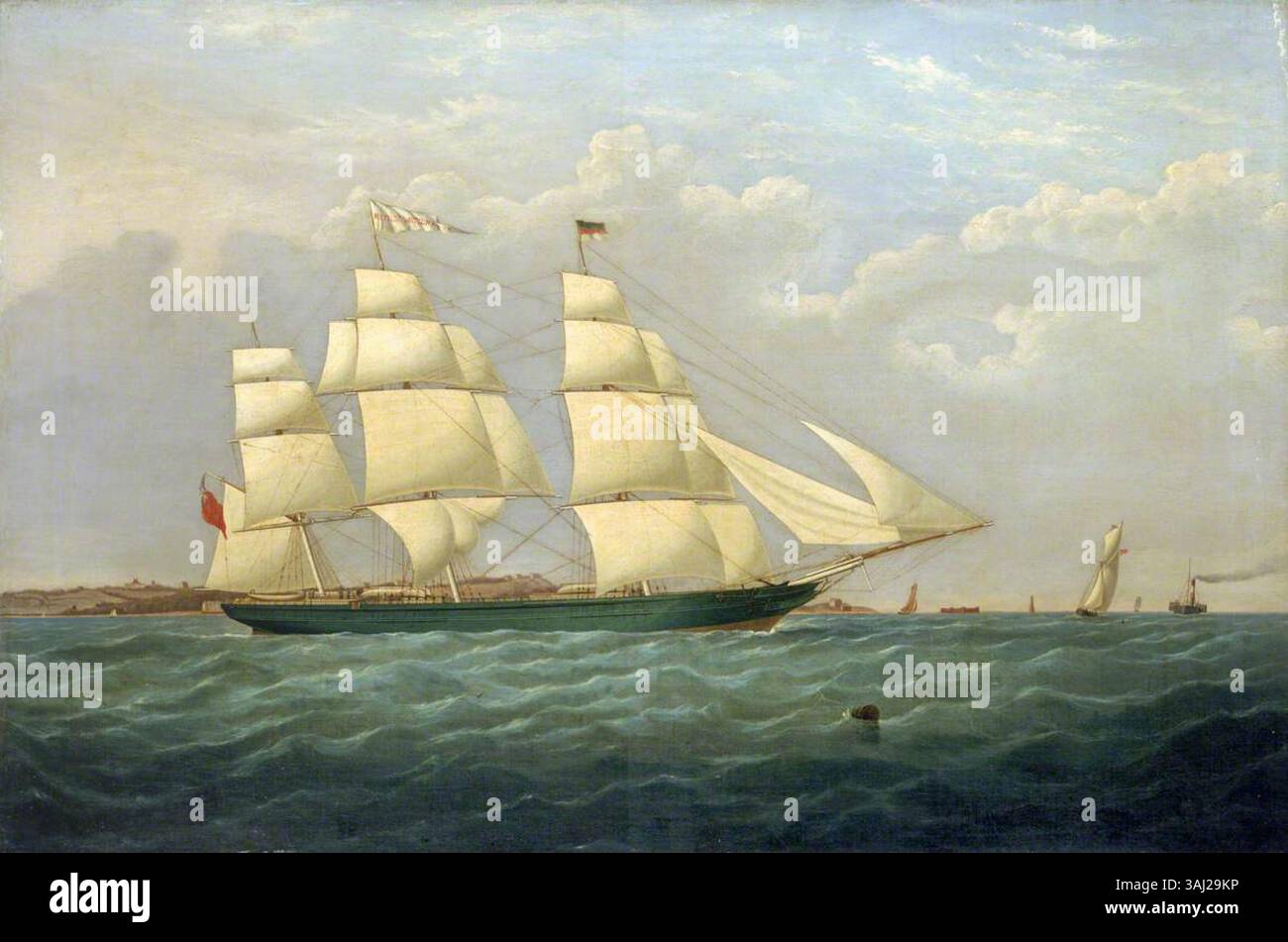 Painting of the clipper ship 'Matilda Wattenbach' from the 19th century ...