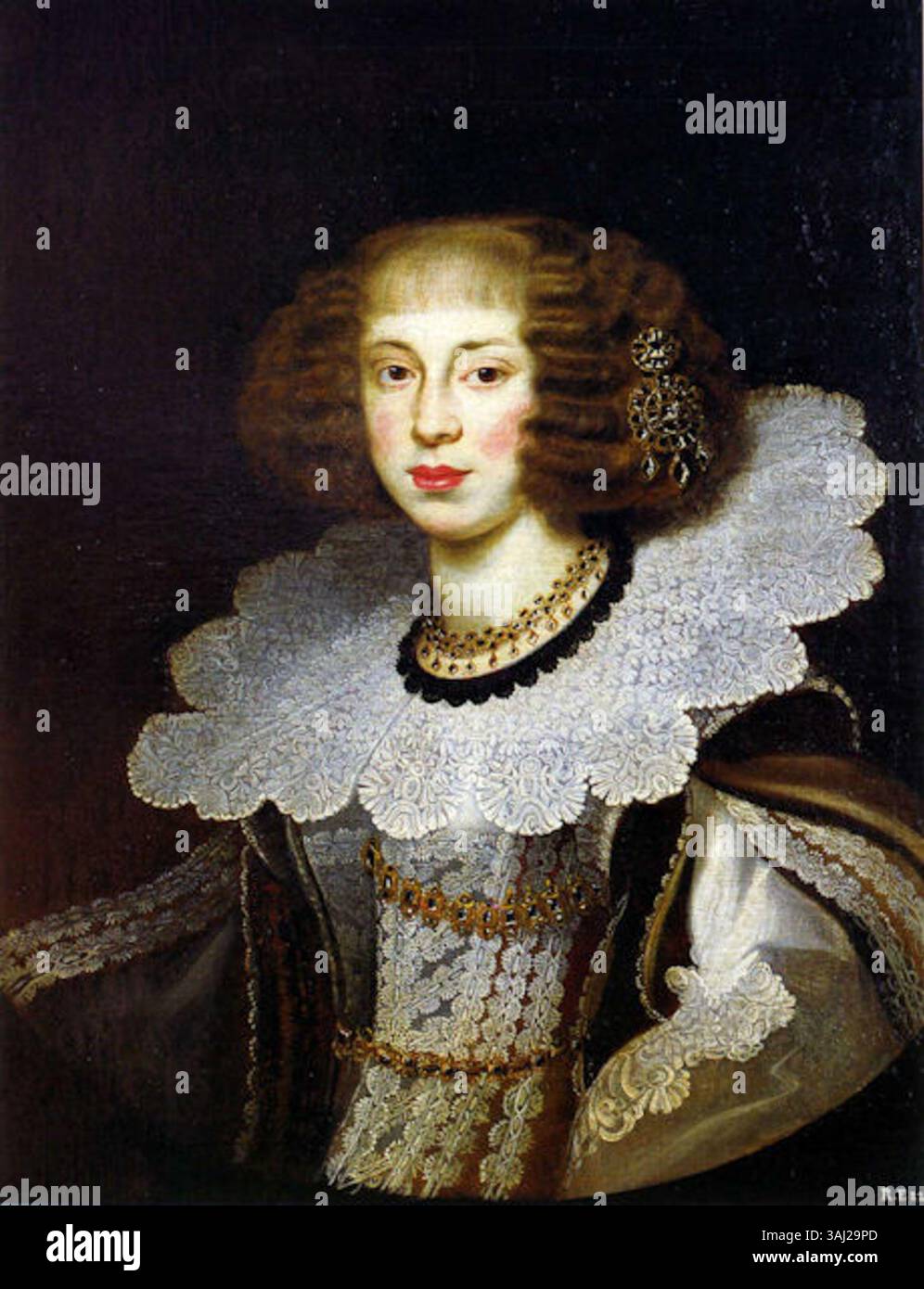 This 17th-century oil portrait depicts Maria Maximiliana von Harrach ...