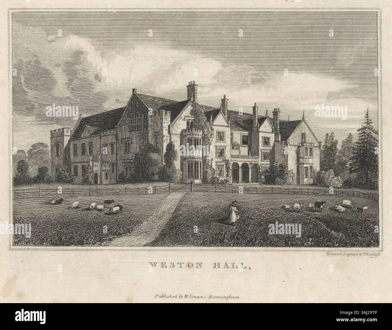 This engraving, published after the completion of Weston House in 1830 ...