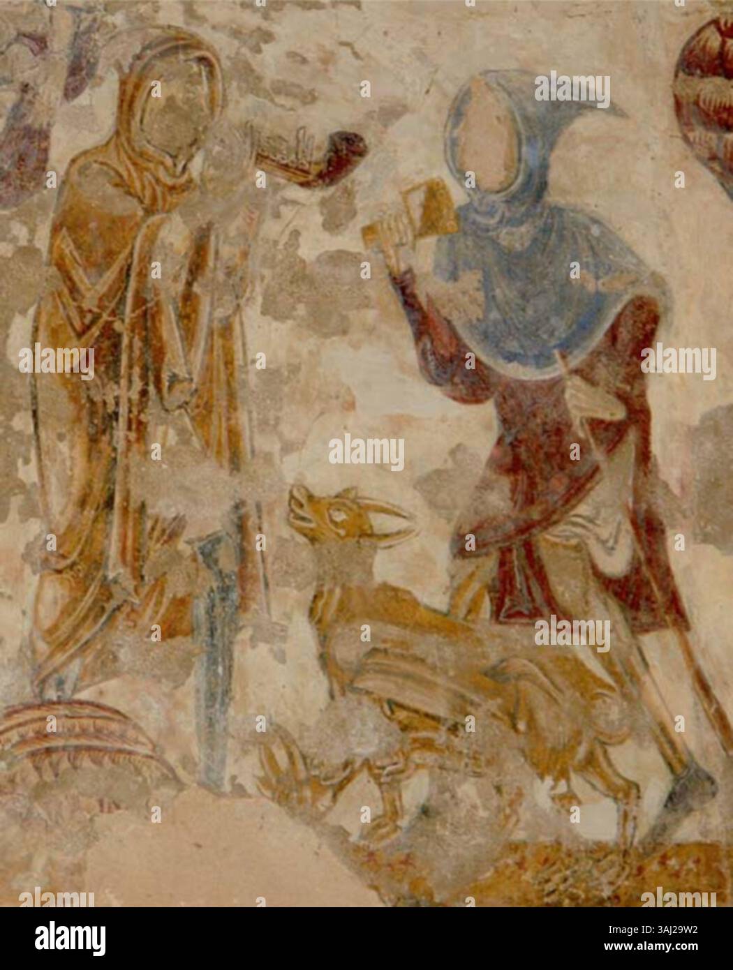 The fresco from 1220, 'The Annunciation to Joachim' in the church of ...