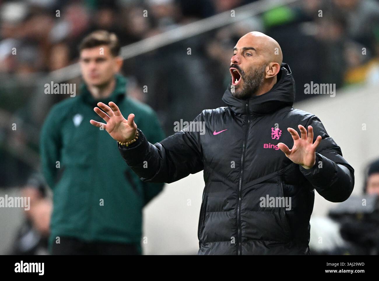 Chelsea manager Enzo Maresca gestures on the touchline during the UEFA ...