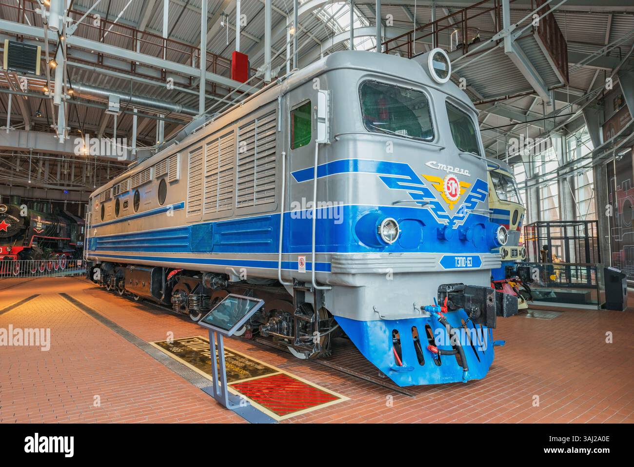 Saint Petersburg, Russia - March 02, 2025: Retro locomotive inside of ...