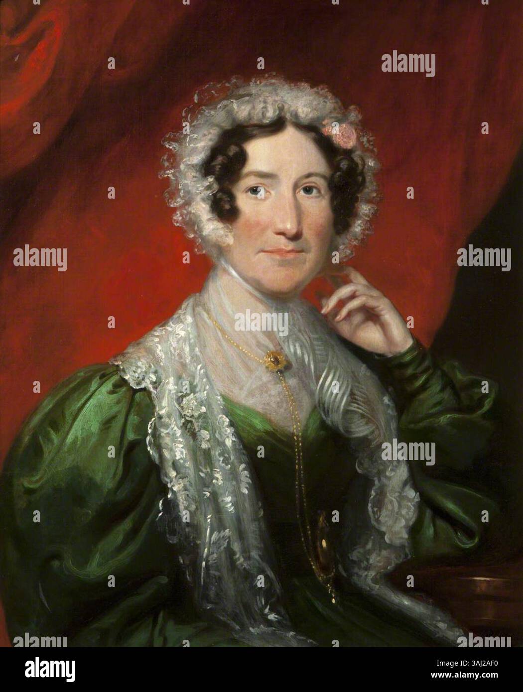 This portrait, created between 1800 and 1899, depicts Jane Potter ...