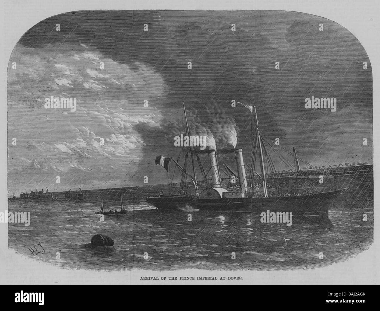 Illustration from The Illustrated Times depicting the arrival of the ...