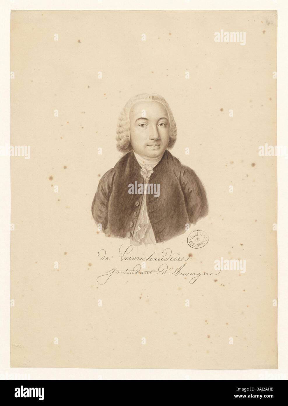 Drawing of Jean-Baptiste de La Michodière, Intendant of Auvergne. BOYER ...