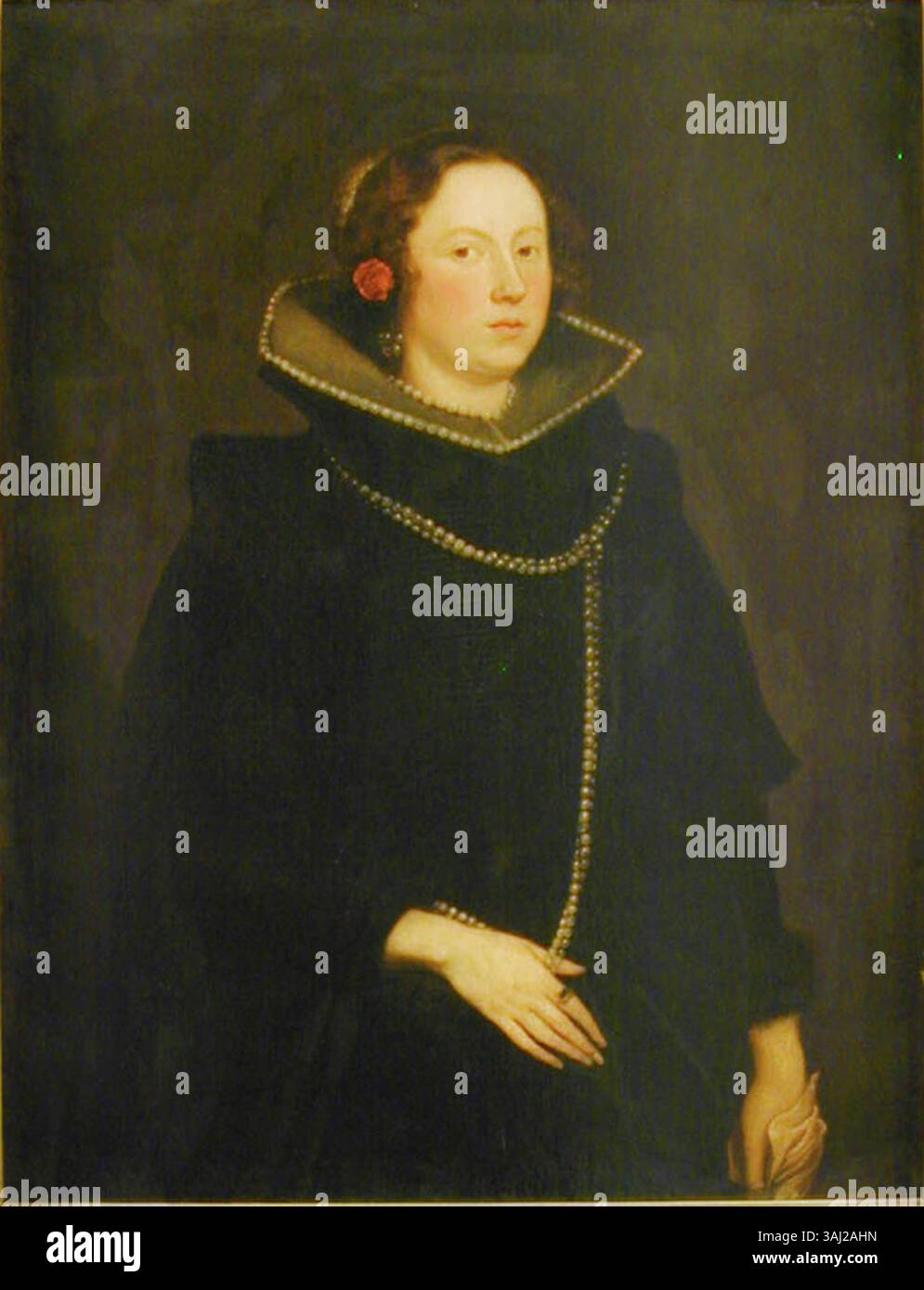 A portrait of a Genoese lady by Anthony van Dyck, painted in 1625. The ...