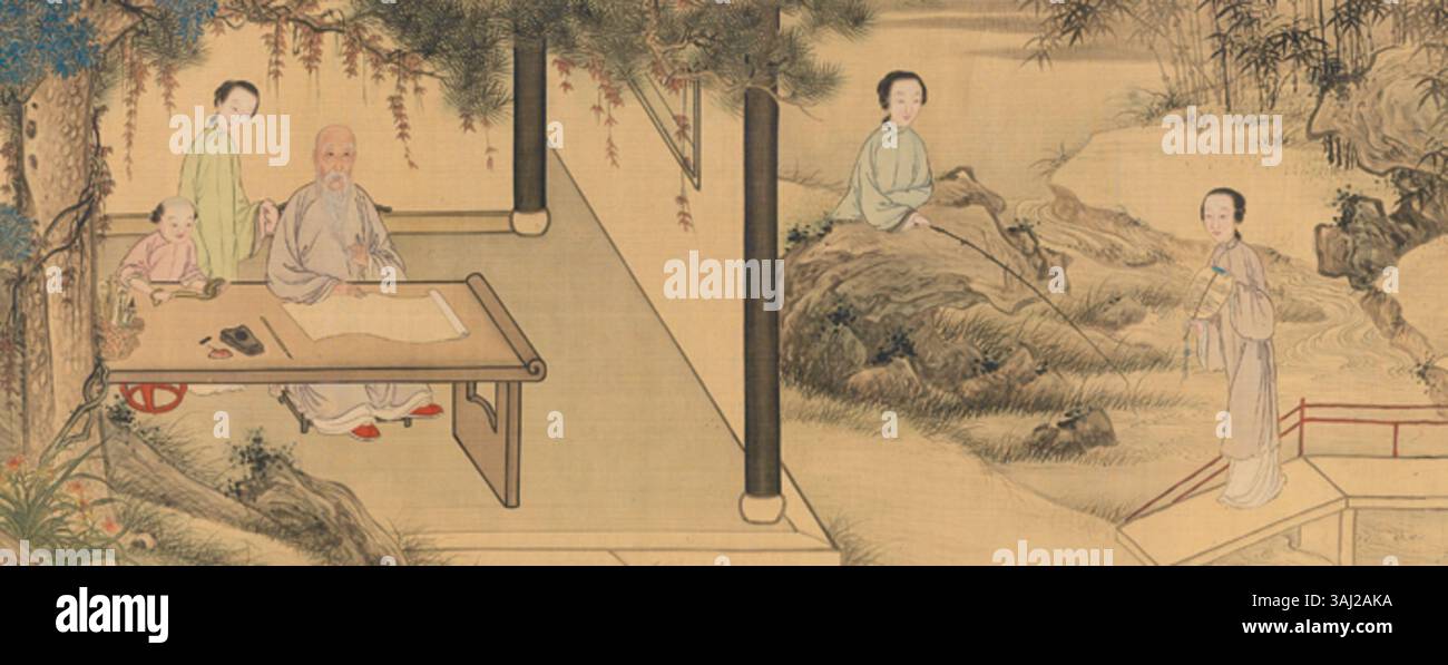 This 1796 painting by You Shao and Wang Gong portrays the female disciples of the poet Yuan Mei ...