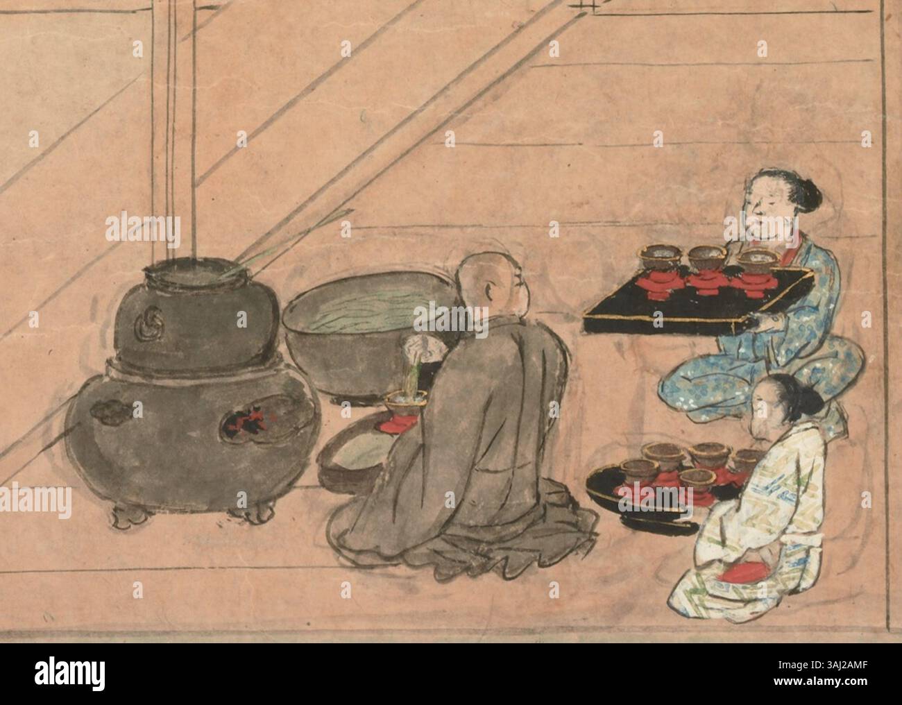 This section from the Kiyomizudera Engi Emaki, painted by Tosa ...