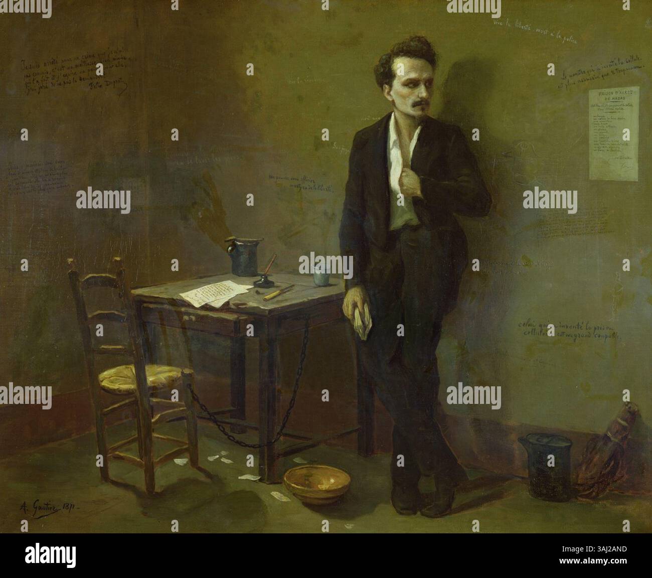 Armand Gautier's 1871 painting 'Henri Rochefort in Mazas Prison ...