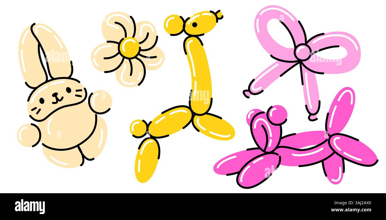 Vibrant inflatable figures shaped like adorable balloon animals - puppy ...