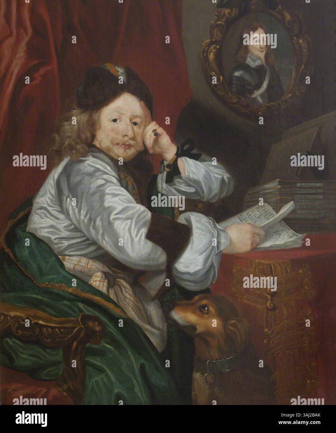 A portrait of Thomas Killigrew, painted after the original 1650 work by ...