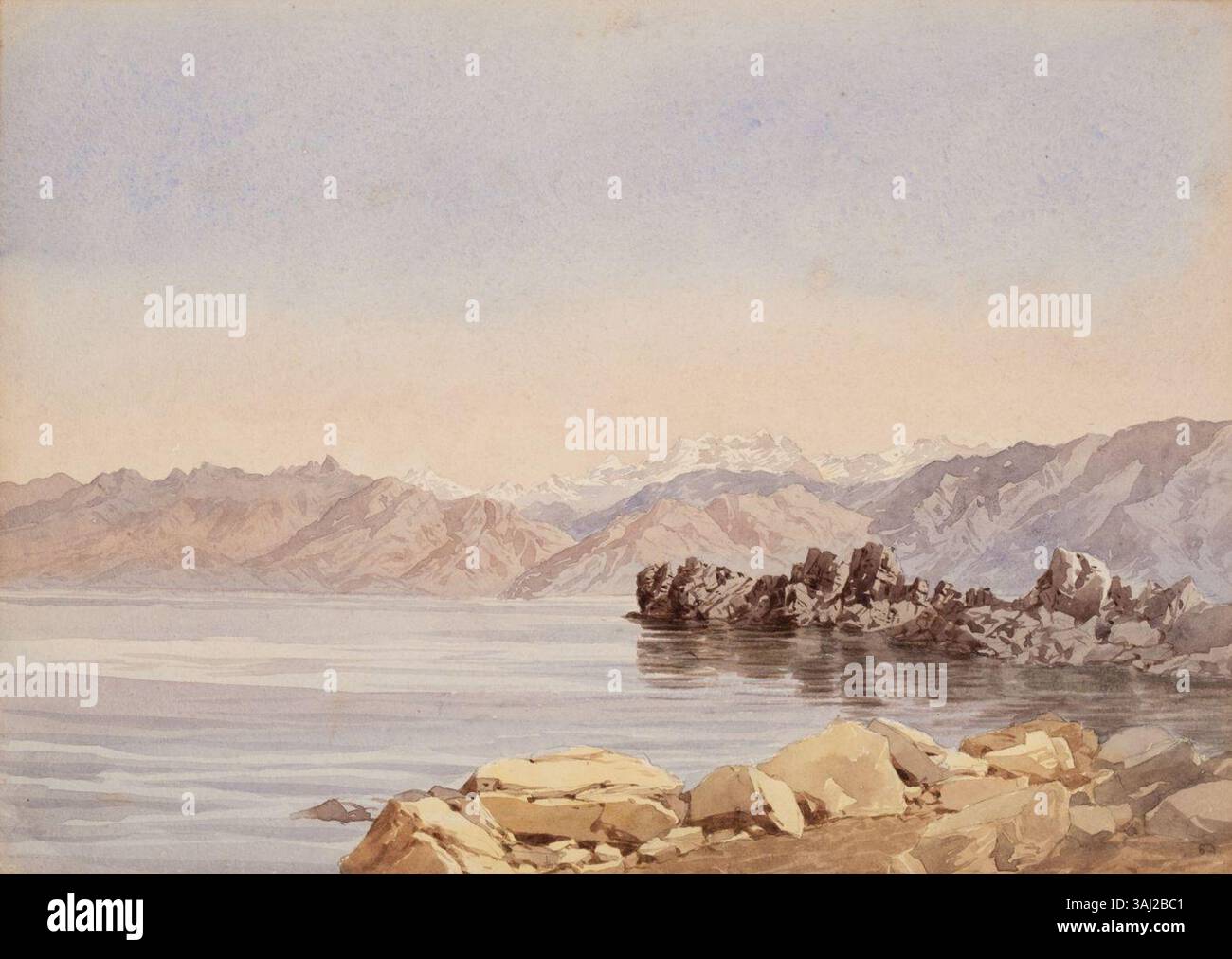 George Strahan’s 1894 watercolor of Wular Lake, Kashmir, captures the ...