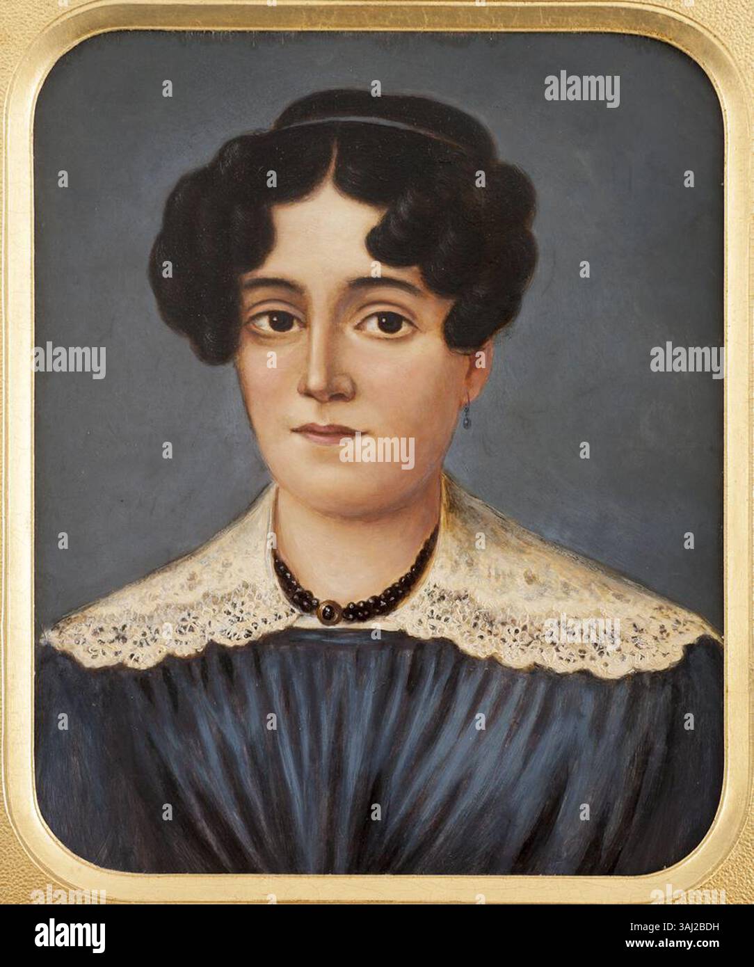 An anonymous painting of a Jewish woman, created between 1800 and 1820 ...