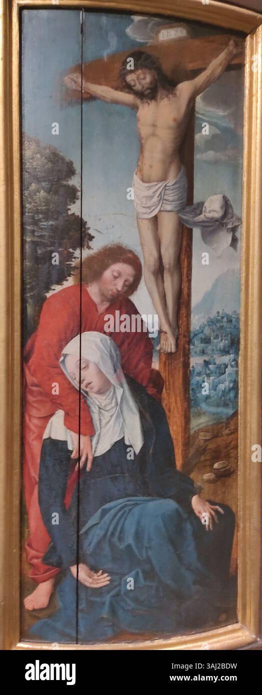The panel from the Polyptych of Our Lady of Solitude, attributed to the Master of the Holy Blood ...