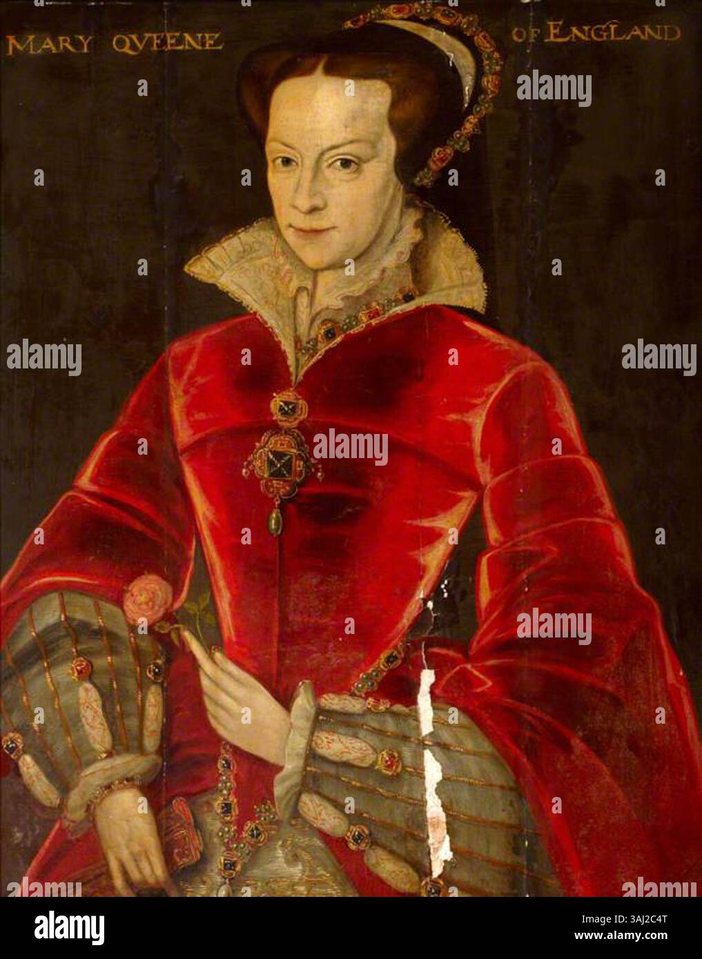 This painting, possibly after Antonis Mor, depicts Mary I of England (1516-1558) around 1554 ...