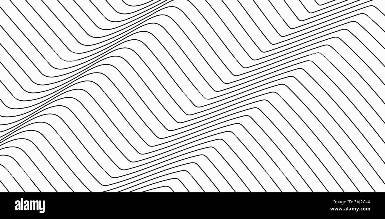 Simple geometric line background. Black and white motion line art ...