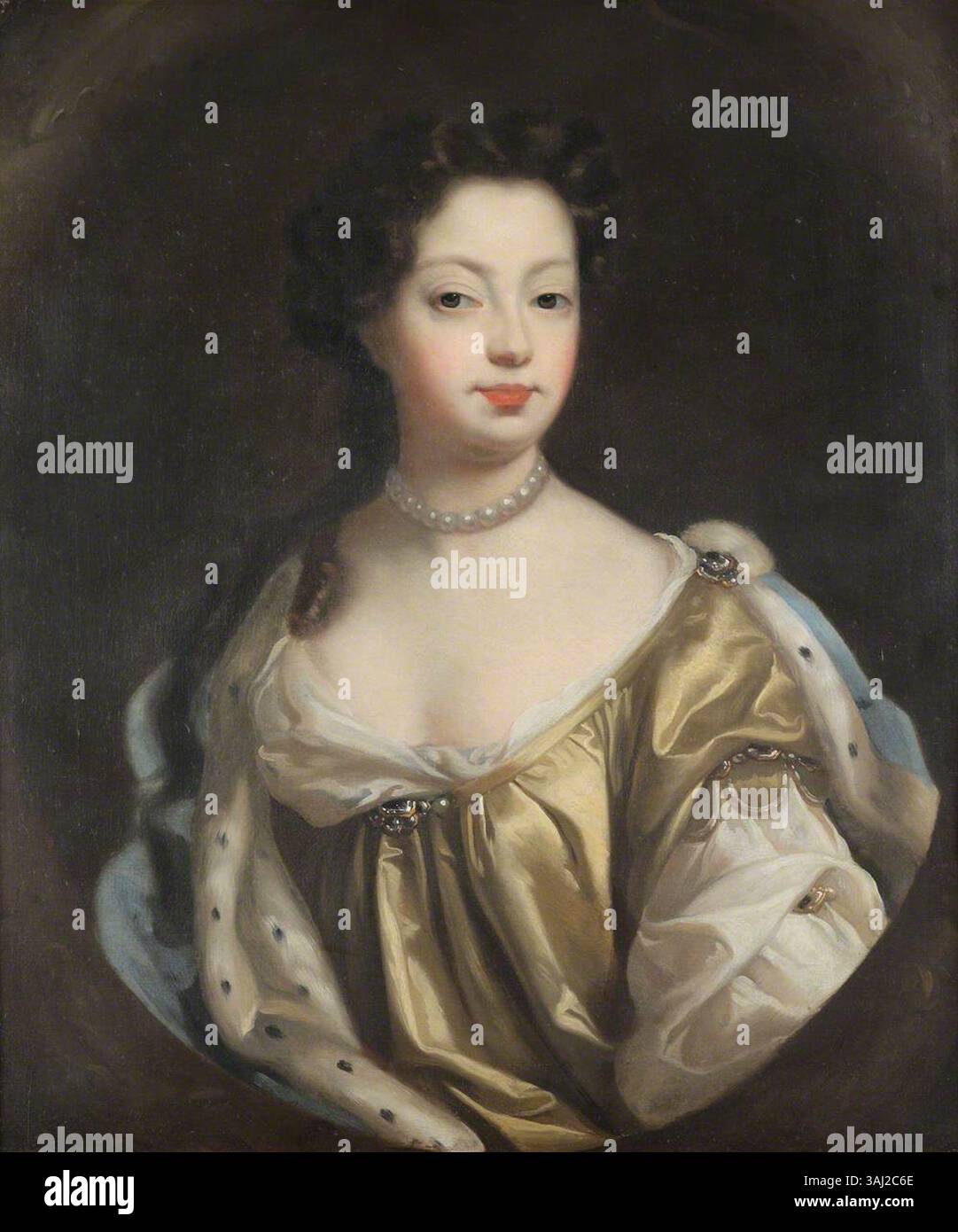 This portrait in the style of Godfrey Kneller, created between 1700 and 1799, depicts Louise de ...