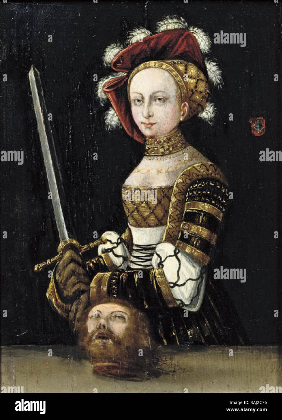 This painting, attributed to a follower of Lucas Cranach the Elder, depicts the biblical figure ...