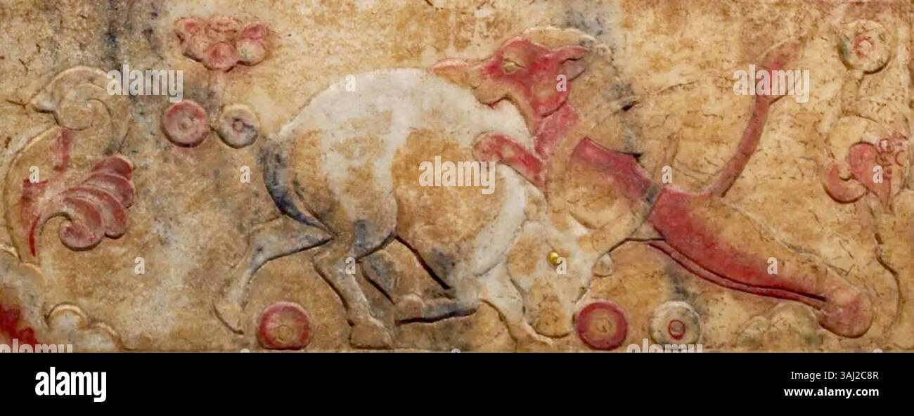 This artwork from the Northern Zhou tomb (592 CE) showcases Turkic ...