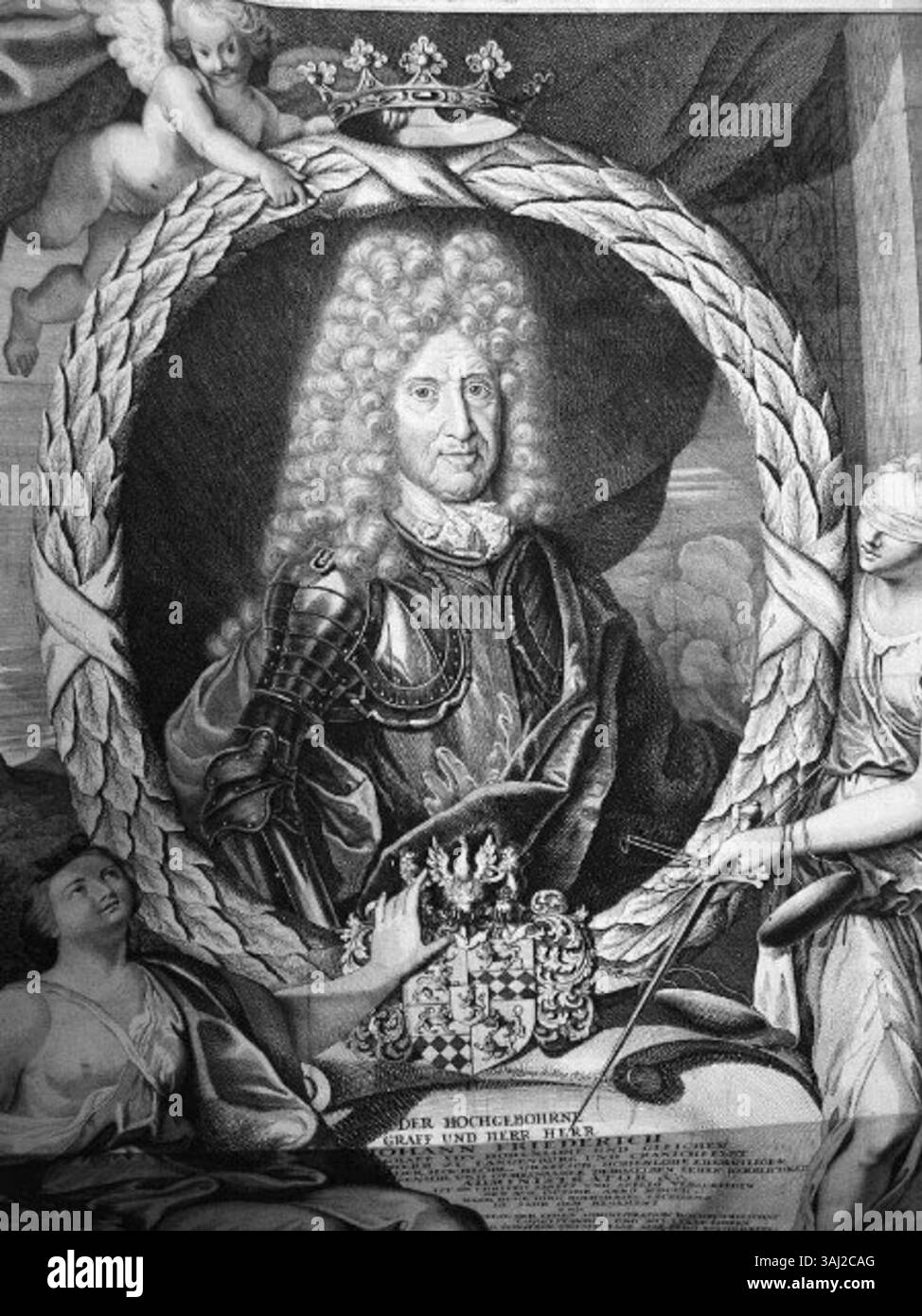 A portrait engraving of Johann Friedrich I, Count of Hohenlohe ...