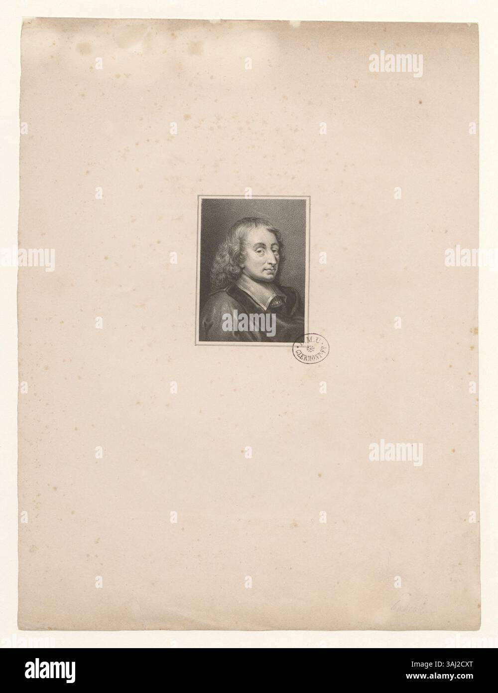 This lithograph portrays Blaise Pascal, a pivotal figure in both ...