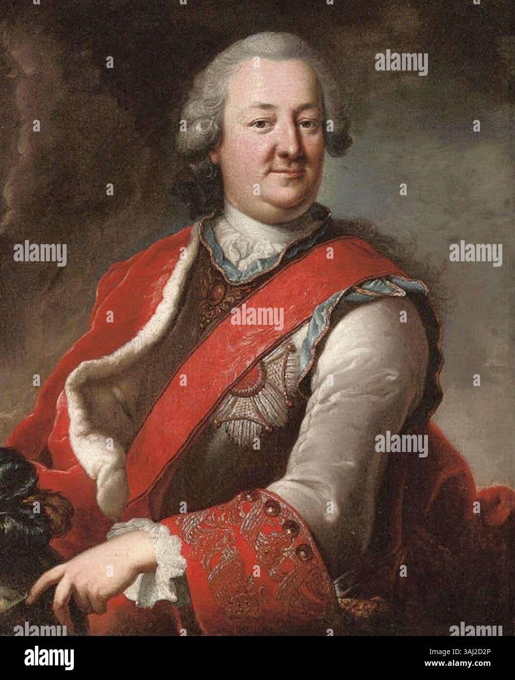 This 18th-century oil painting, attributed to a follower of Hyacinthe ...