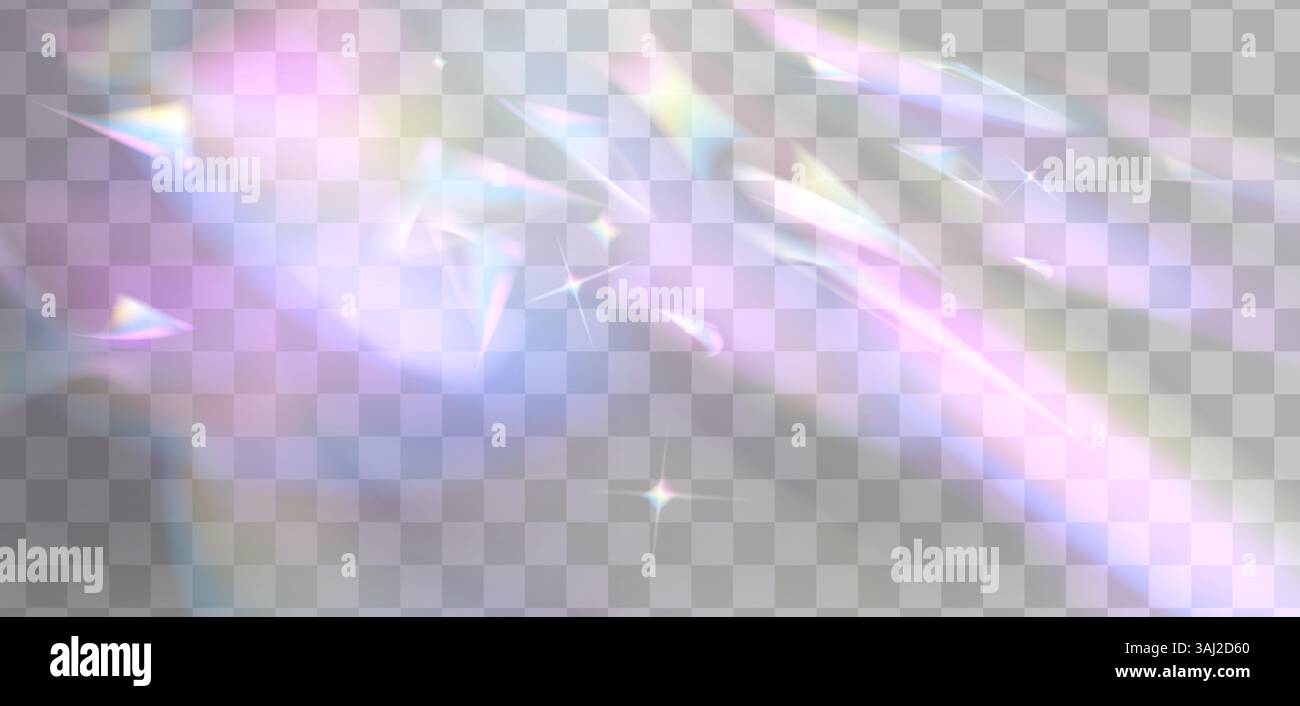 Rainbow prism lens flare light effect - transparent shining sparkles ...