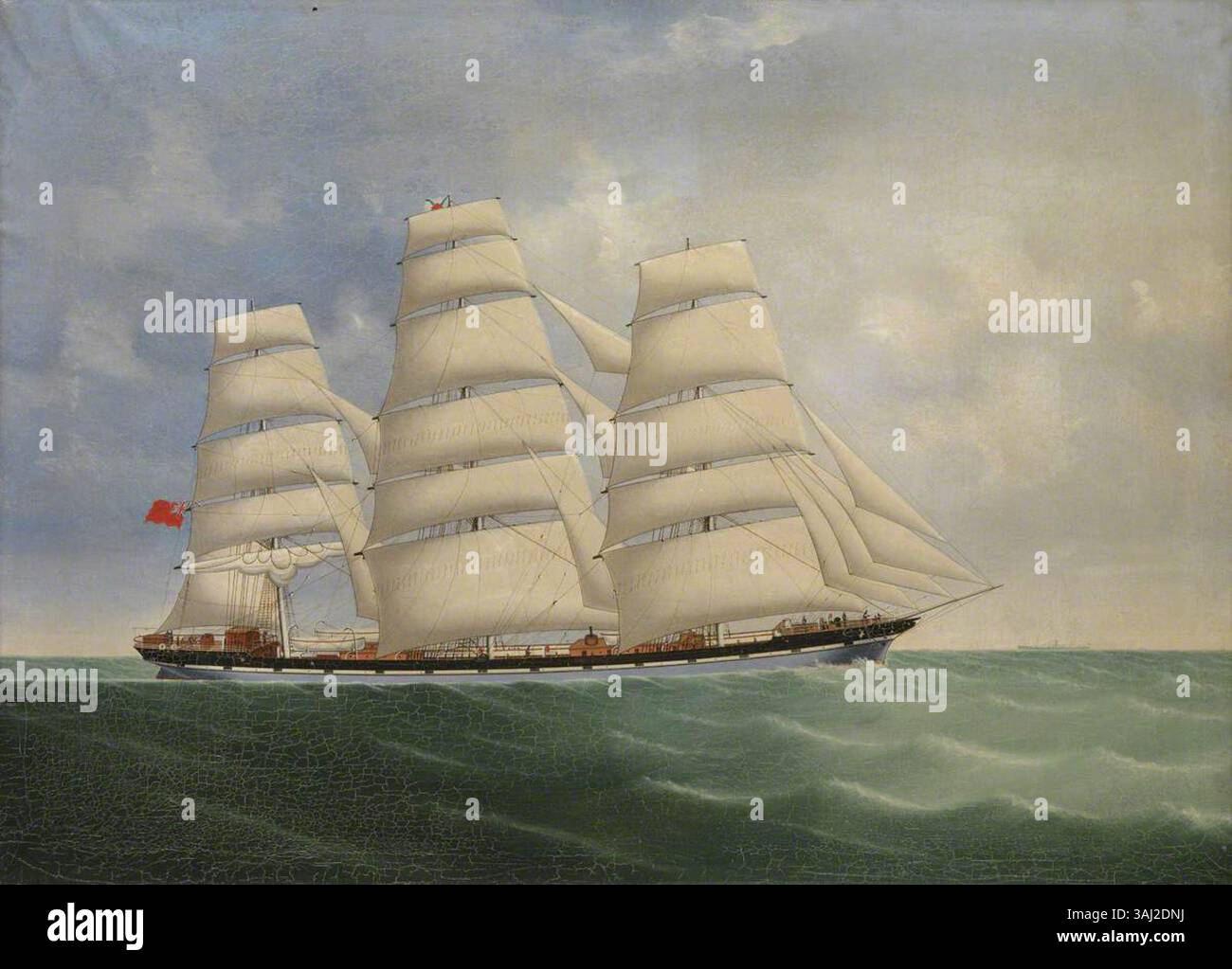 The 19th-century painting depicts the 'coolie' ship 'Volga II,' which ...