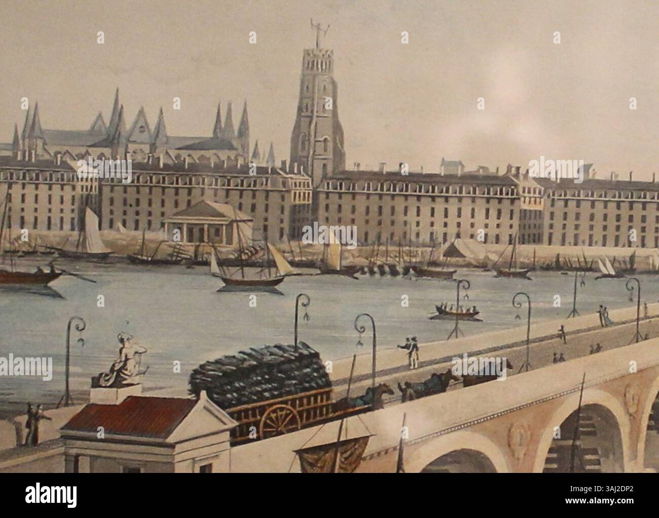 An 1830 painting by Ambroise Louis Garneray depicting the Chappe ...