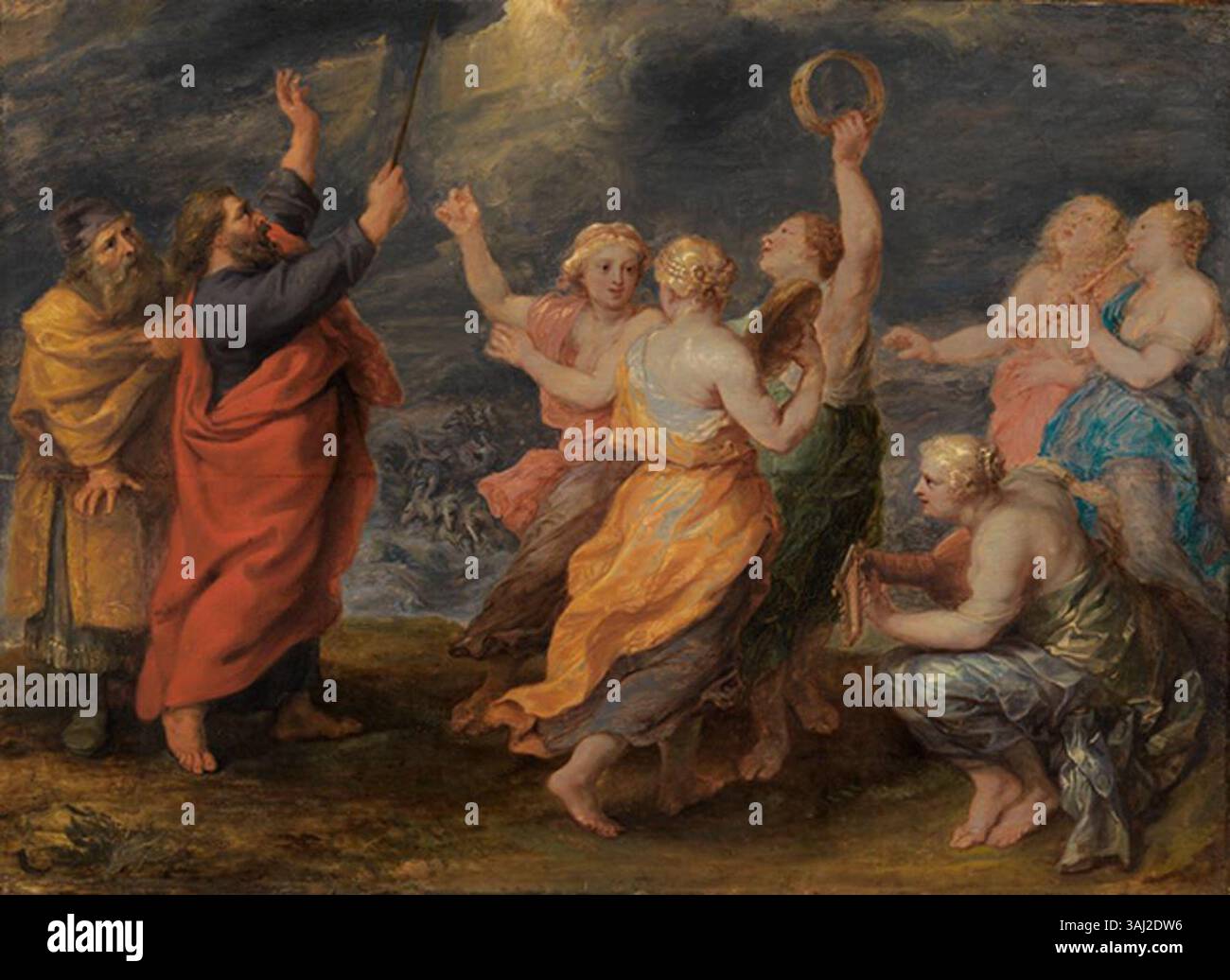 Rubens' painting depicting Moses, Aaron, Miriam, and other women ...