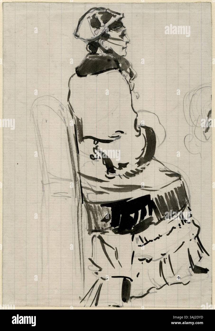 This portrait of Berthe Morisot by Édouard Manet, dated to the 19th ...