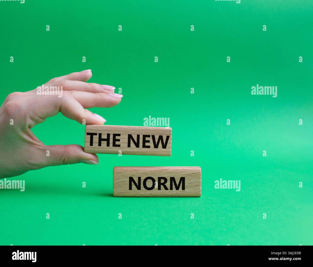 The new norm symbol. Concept words The new norm on wooden blocks ...