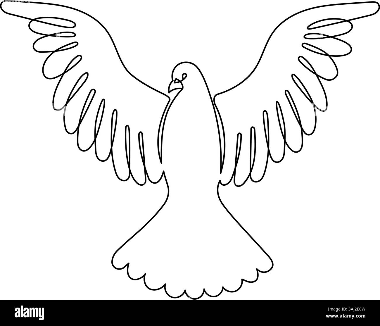 Dove Bird Flying Simple Drawing