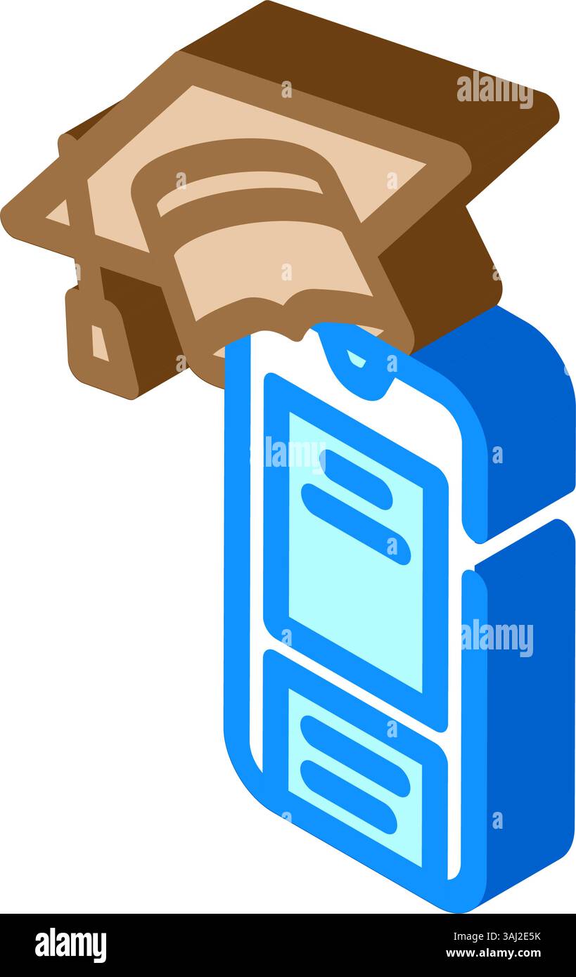 educational apps online learning platform isometric icon vector ...