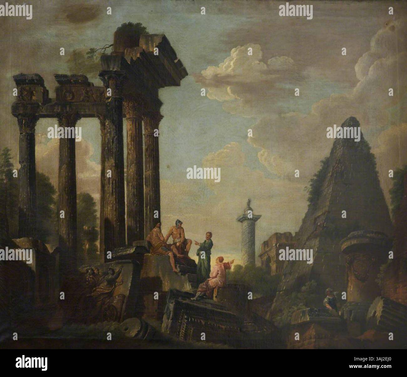 Architectural Capriccio, attributed to Francis Harding, depicts a ...
