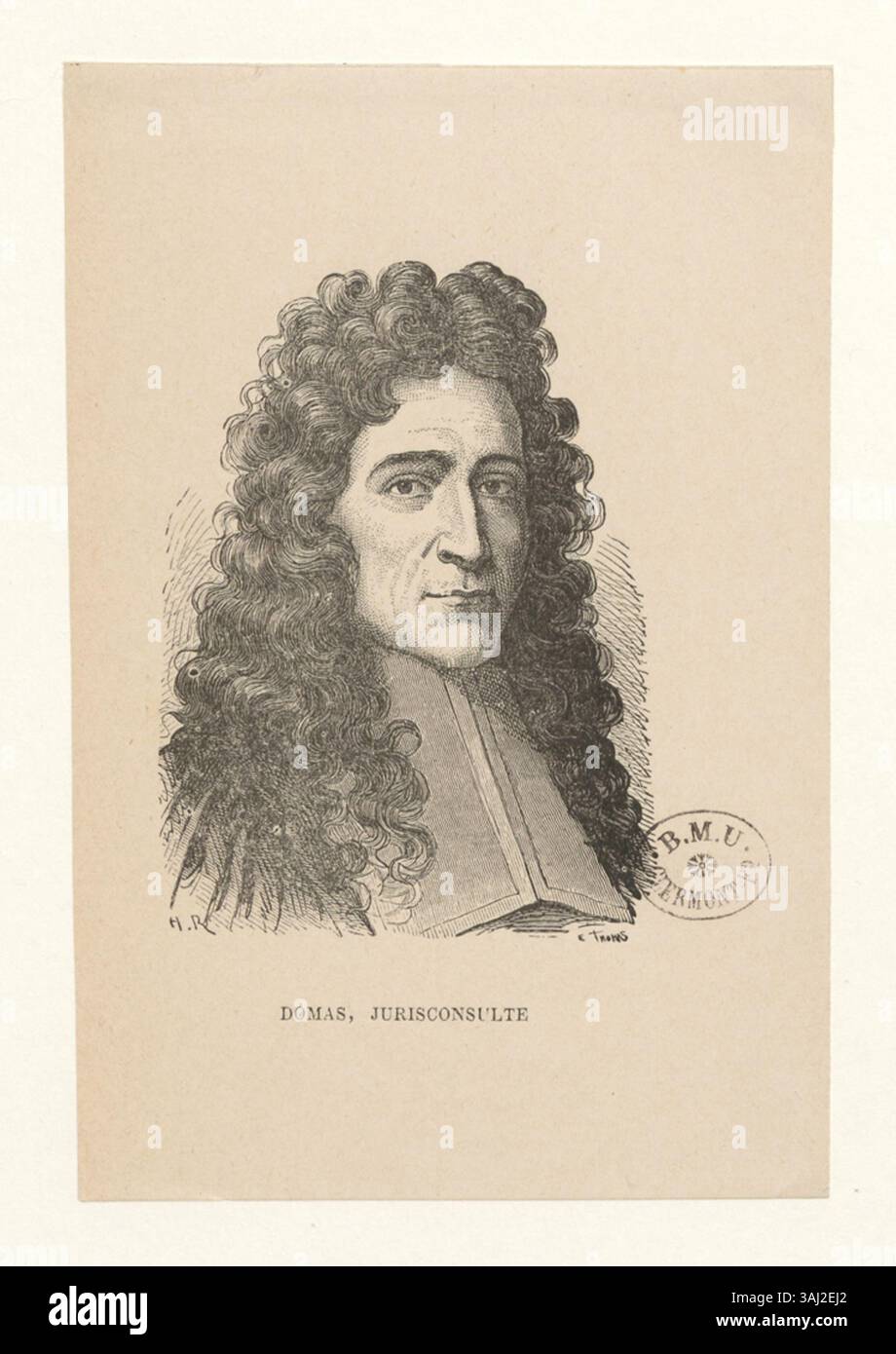 Boyer 832 is a wood engraving print of Jean Domat, a French ...