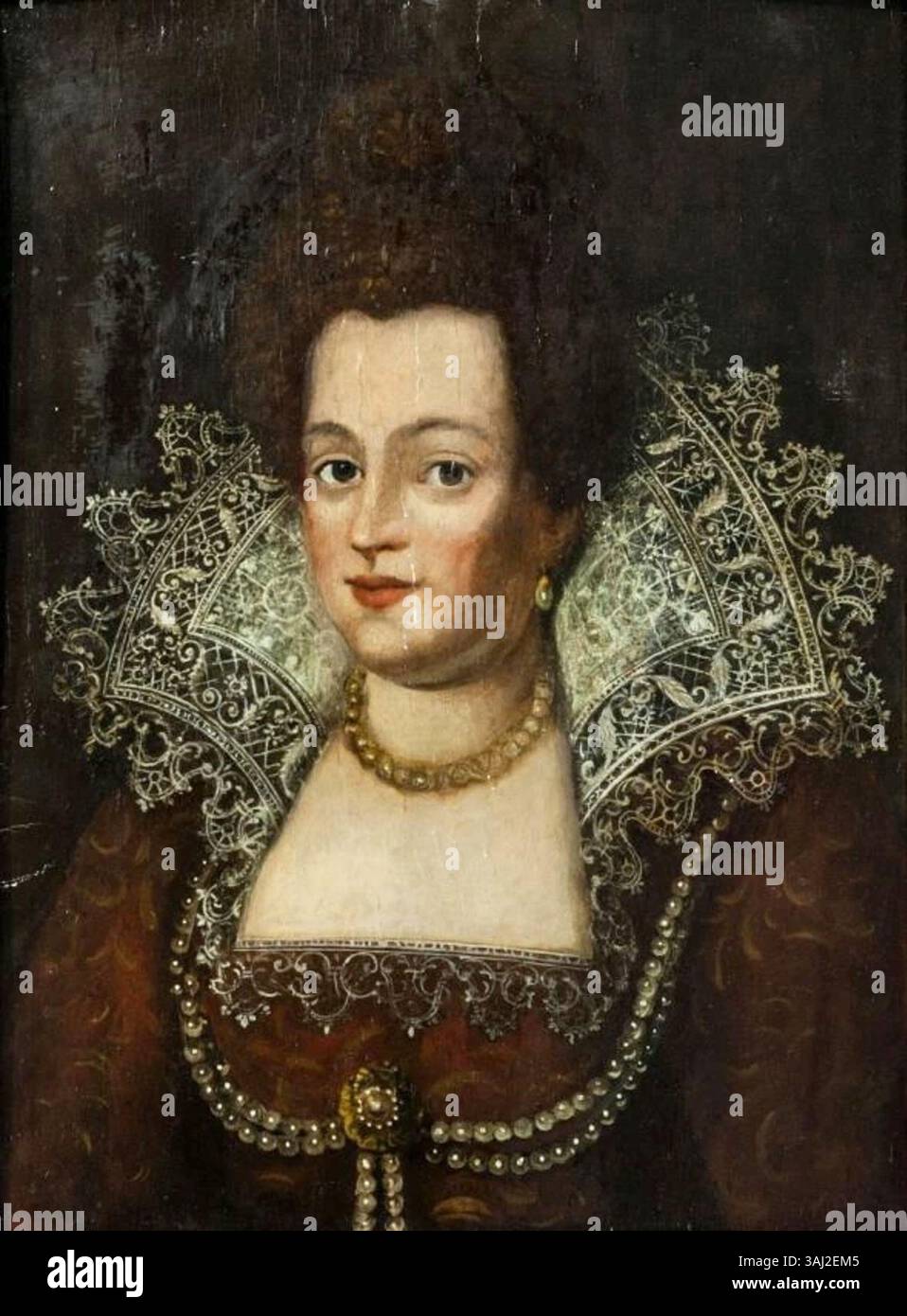 A 17th-century portrait, possibly of Marie de' Medici, depicted as a ...