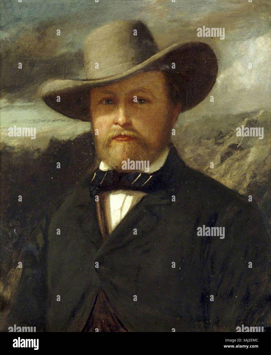 A self-portrait of Edmund William Elton, painted between 1840 and 1859 ...