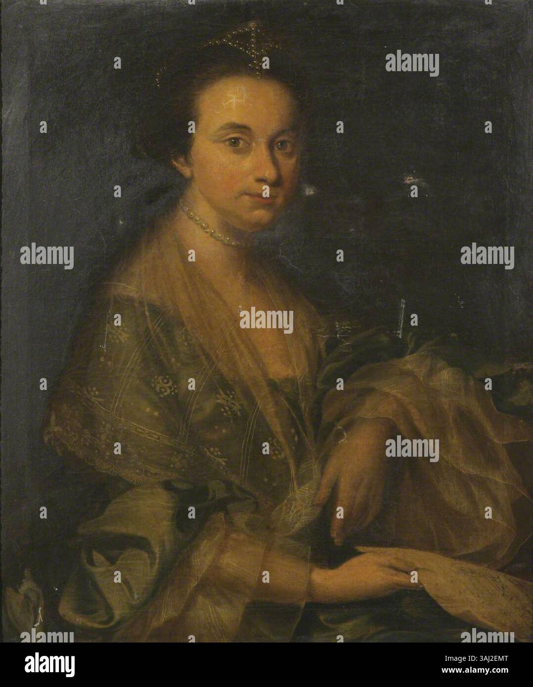 This portrait, painted between 1730 and 1750, depicts an unknown lady ...