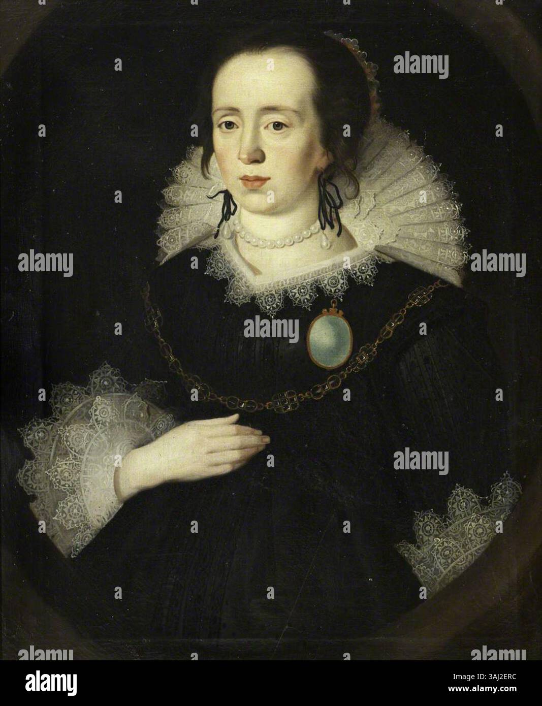 This portrait depicts Alice Spencer, Lady Lucy, who died in 1648 ...