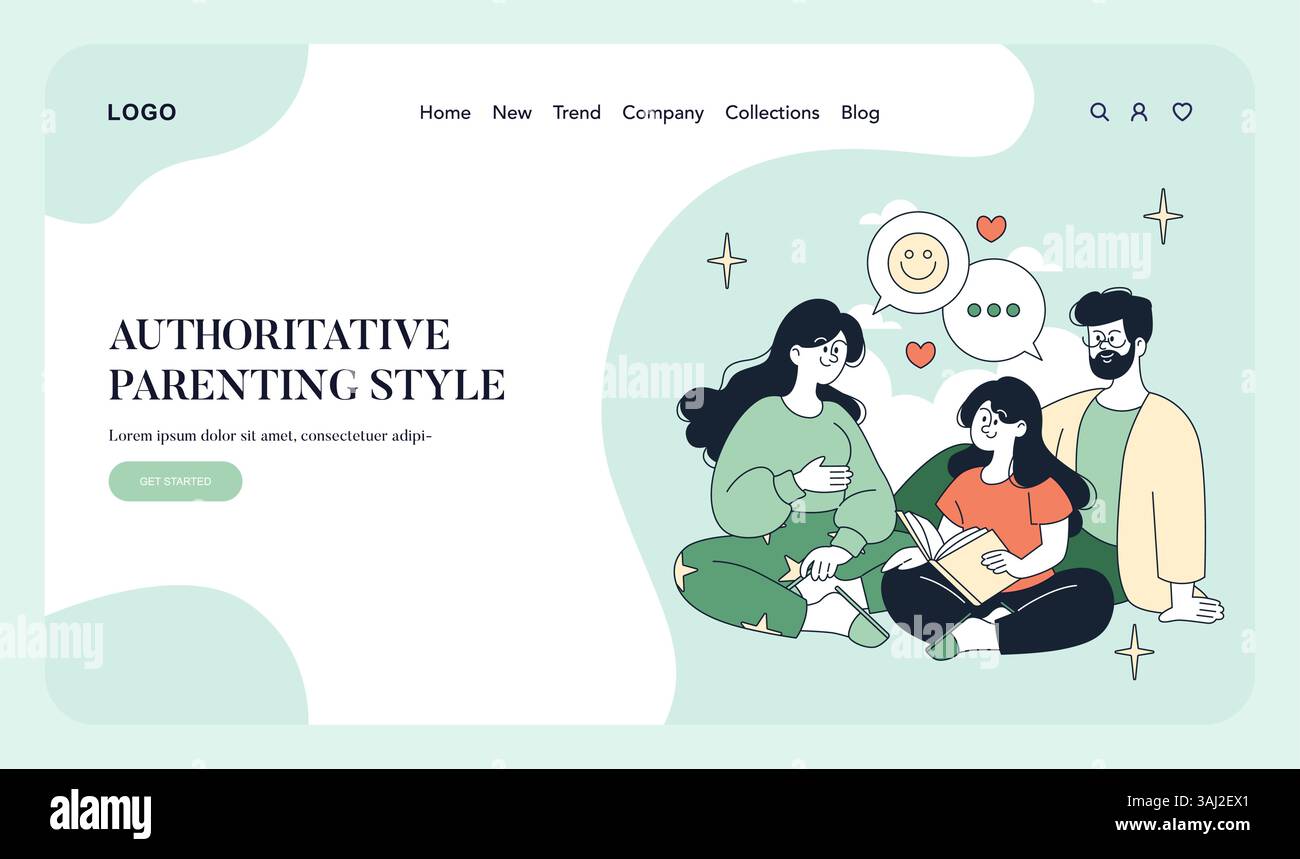 Authoritative Parenting Style illustration. This design conveys the ...