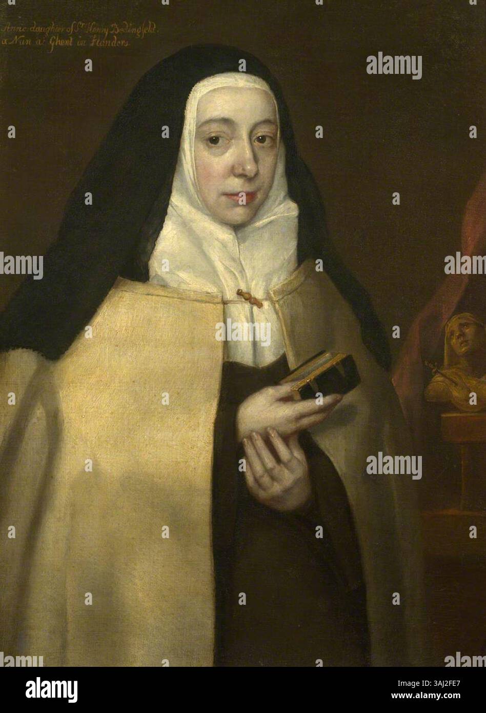 The portrait depicts Anne Bedingfeld as a Carmelite Nun, painted ...